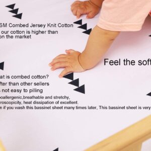 100% Jersey Cotton Bassinet Sheet Set 4 Pack(2 Waterproof Bassinet Sheet and 2 Bassinet Sheet)