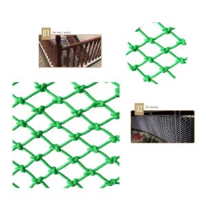 child pet cat safety anti-fall net multi-purpose, nylon safety net green, balcony stairs child baby pet anti-fall net, outdoor climbing, plant flower climbing net, grid 4mm * 6cm (size : 1 * 2m)