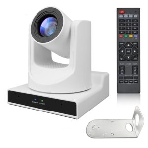 meeasier ndi ptz camera, 30x full hd live streaming video camera with cvbs, 3g-sdi, hdmi and ip outputs, 30x ndi ptz camera, ndi hx, full ndi, poe support (white)