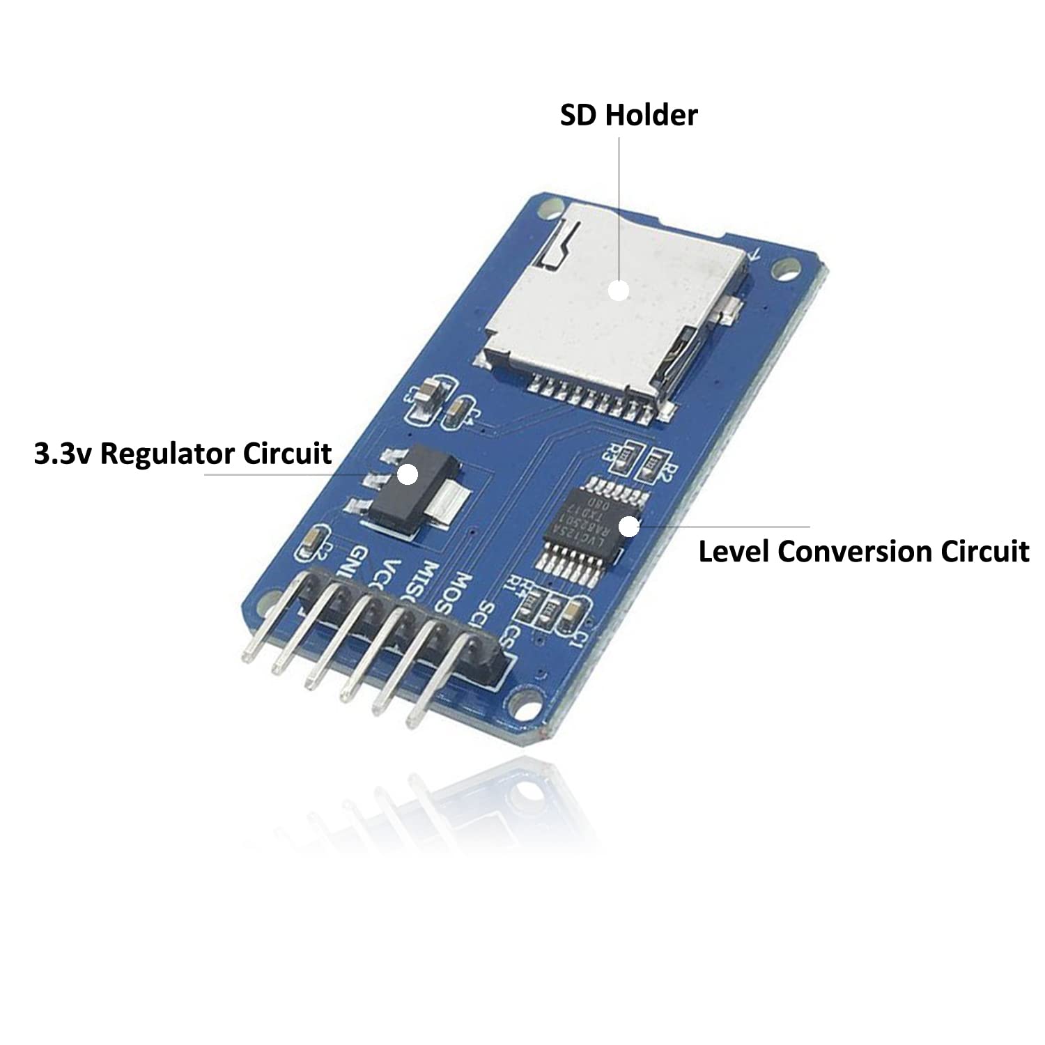 Micro SD Card Adater Reader Write Module SPI 6Pin Interface Driver Module Memory Conversion Adapter for Arduino UNO PI R3 (4PCS)