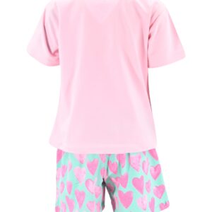 Unique Baby Boys Valentines Here To Steal Hearts Shorts Set Outfit (4Y, Pink)