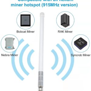 Waterproof 8dBi Lora 915MHz Fiberglass Antenna with 20Ft Low Loss KMR195 Cable for Crypto Helium Hotspot RAK MNTD Nebra Bobcat 300 SenseCAP M1 EasyLinkIn SyncroB.it Hotspot HNT Miner