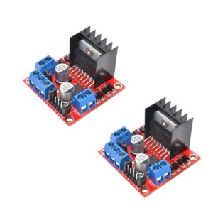 10gtek# l298n motor drive controller board module for electric projects arduino smart car power uno mega r3 mega2560, pack of 2