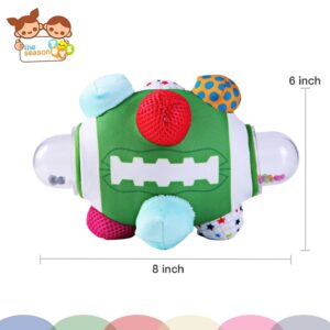 The Season Toys Football Bumpy Ball for Baby Cognitive Developmental, Baby Boys & Girls – Newborn to 36 Months Sensory Football Rattle Toy, Green