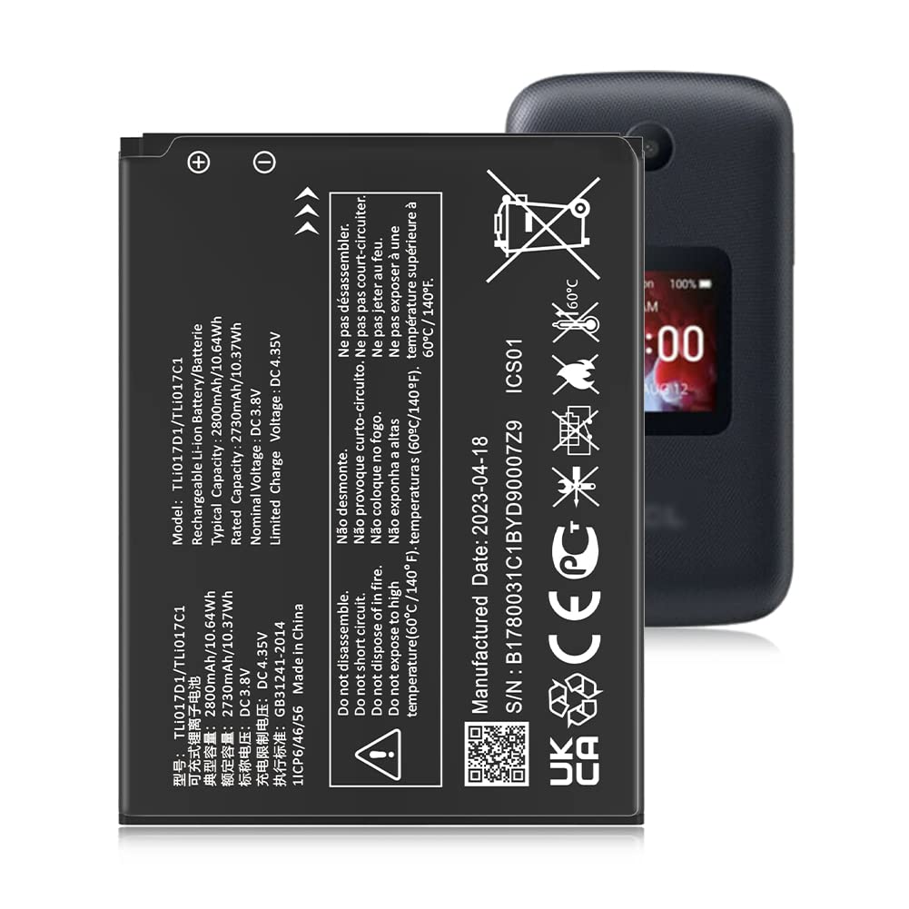 SHENMZ TLi017D1/TLi017C1 Battery, (2024 Upgrade) 2800mAh New 0 Cycle Higher Capacity Replacement Battery for TCL Flip Pro VZW-TCL-4056W TLi017D1 TLi017C1