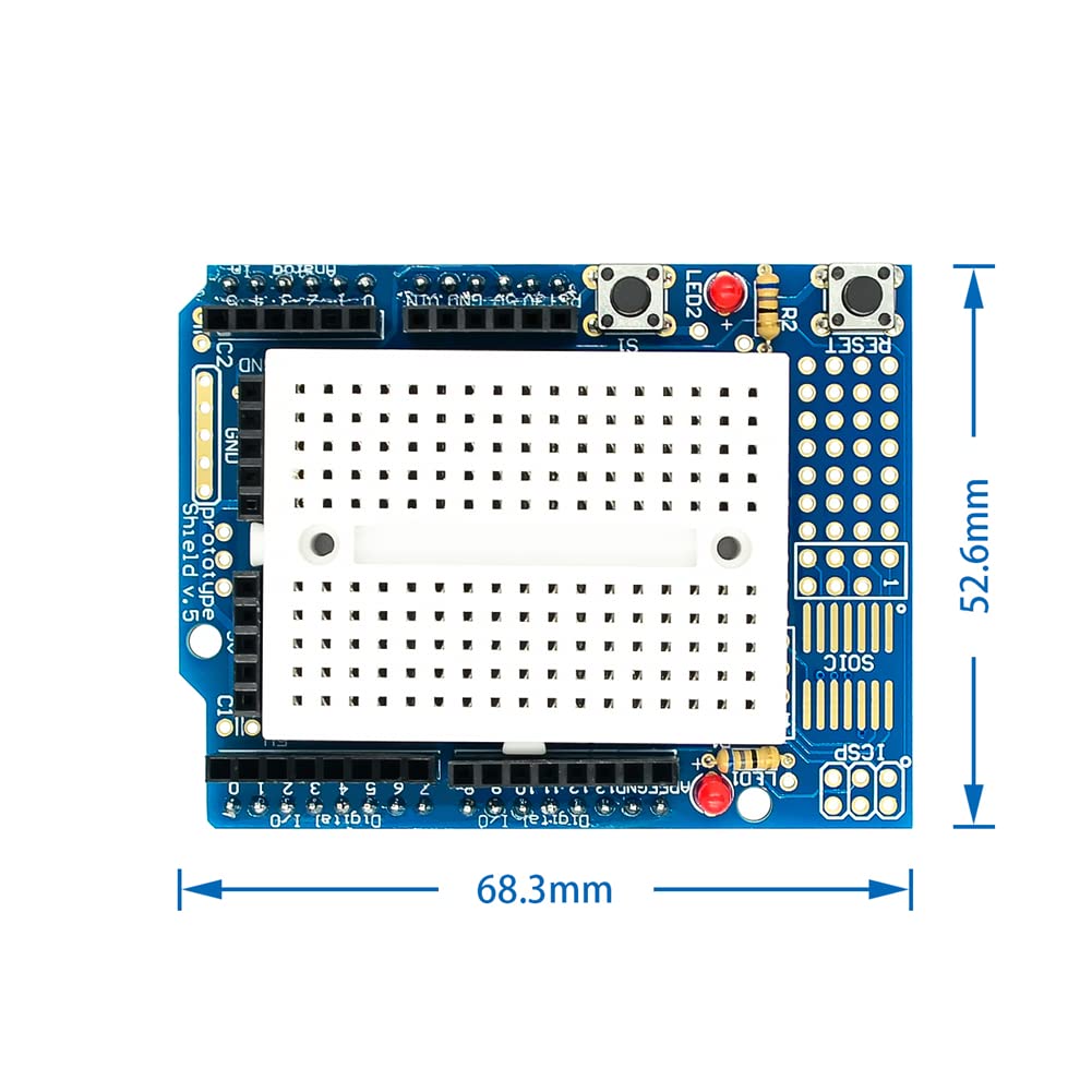 UNO R3 Proto Shield Prototype Expansion Board with SYB-170 Mini Breadboard Based for Arduino UNO R3 ProtoShield 4PCS