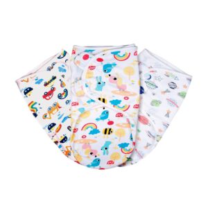 baby emporiums swaddles for newborn | adjustable swaddle 0-3 month 7-14 lbs. | unisex soft with plush and warm pack of 3 wraps delightful appealing designs