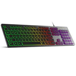 jydbrt keyboard wired 104 keys silent gaming keyboard rgb backlit for laptop pc gamer mechanical keyboard