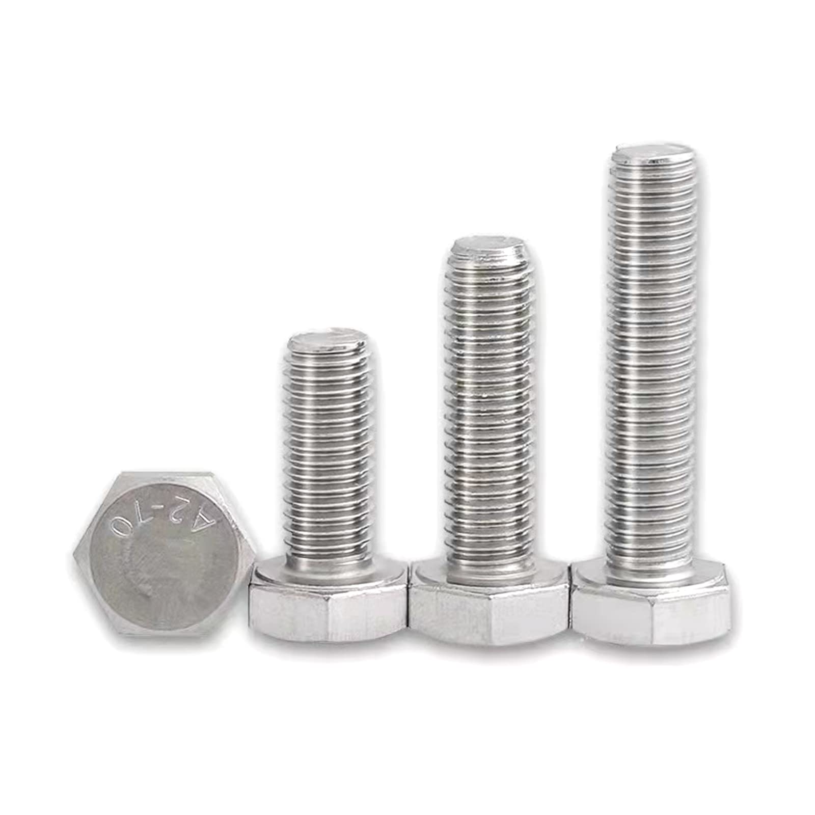 2 Pcs M12 Hex Bolt M12-1.75 x 120mm UNC Hex Head Screw Bolts A2-70(304) Stainless Steel Fully Threaded Hex Tap Bolts (304 ss;M12 x 120mm)