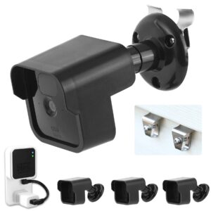 3 pack blink outdoor camera housing and mounting bracket, weatherproof cover and 360° adjustable mount with blink sync module 2 outlet wall mount for blink security system (blink not included)