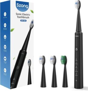 szong adult toothbrush 4 pack brush black