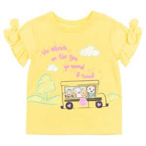 CoComelon JJ Baby Girls 3 Piece Outfit Set: T-Shirt Legging Scrunchy Yellow/Gray 24 Months