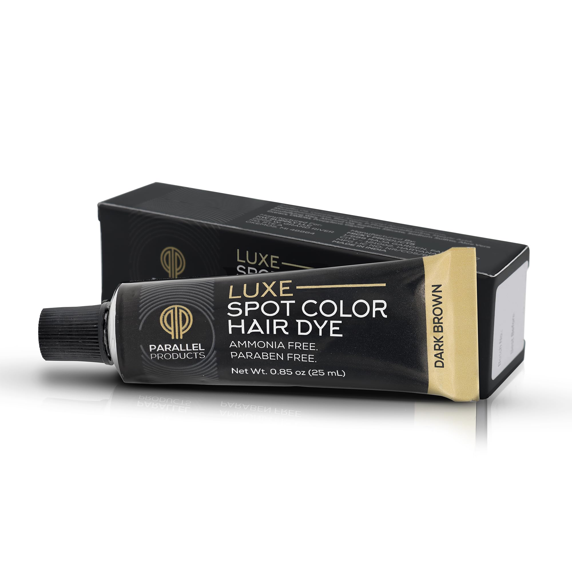 Parallel Products - Luxe Color (Dark Brown) - Cream Hair Dye - 25mL - Tint for Professional Spot Coloring - Covers Grey Hair - Root Touch-Up