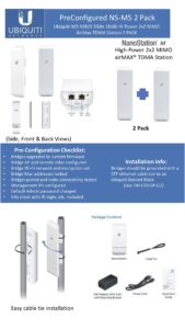 ubnt networks pre-configured ubiquiti nsm5 bundle of 2 nanostation m5 5ghz outdoor airmax cpe 150+mbps 15+km: ready to install