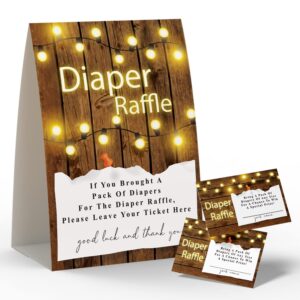 diaper raffle tickets for baby shower sign，baby shower invitations with diaper raffle cards - baby gender neutral tickets(1 sign with 50 raffle tickets) toctose017