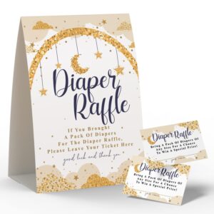 diaper raffle tickets for baby shower sign，baby shower invitations with diaper raffle cards - baby gender neutral tickets(1 sign with 50 raffle tickets) toctose001