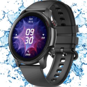 skmei smart watch, smartwatch with fitness tracker, ip68 waterproof activity tracker with heart rate monitor, step counter, blood pressure for android & ios phones (black)