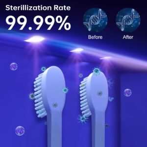 TAISHAN UV Sanitizer Toothbrush Case，Portable Mini Toothbrush Holder with Fan Drying Function,Kills 99.9% of Germs，Fits All Toothbrushes for Electric and Manual,Safety Feature for Home and Travel