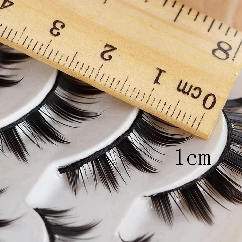 AUGENL 5Pairs False Eyelashes Cute Japanese Style Makeup Thick Eye Lash Extension,Cosplay Anime Makeup Eyelashes Reusable Lashes Manga Eye Makeup Tools (F539)