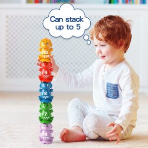 Snap-n-Learn Matching Dinosaurs, Toddler Stacking Sorting Toys, Educational Preschool Counting Dinos Learning Building Toy, Fine Motor Skills Learning Game Gifts for 18 Months 2 3 4 Year Old Boys Girl