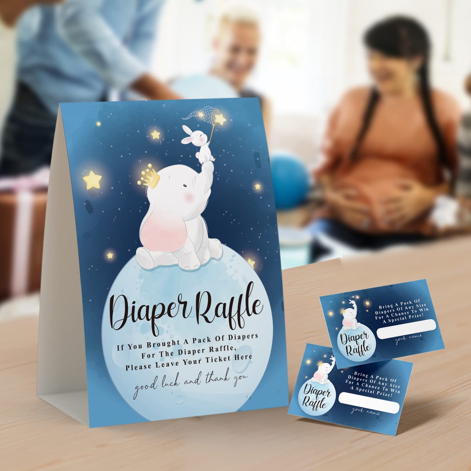 Diaper Raffle Tickets for Baby Shower Sign，Baby Shower Invitations with Diaper Raffle Cards - Baby gender neutral tickets(1 Sign with 50 Raffle Tickets) Toctose018