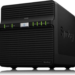 Synology DS420j 4-Bay Diskstation NAS (Realtek RTD1296 1GB RAM 1xRJ-45 1GbE LAN Port), Bundle with 4 x 8TB WD RED Plus HDD (WD80EFZZ - 68BTXN0)