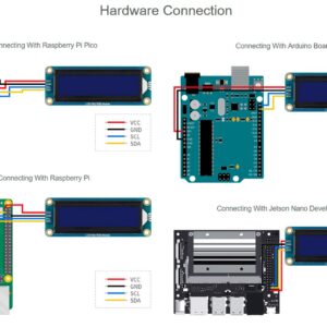 waveshare for Arduino Raspberry Pi/Pi Pico Jetson Nano, LCD1602 RGB Module 16x2 Characters up to 16 Million Colors Adjustable RGB Backlight Color I2C Interface 3.3V/5V