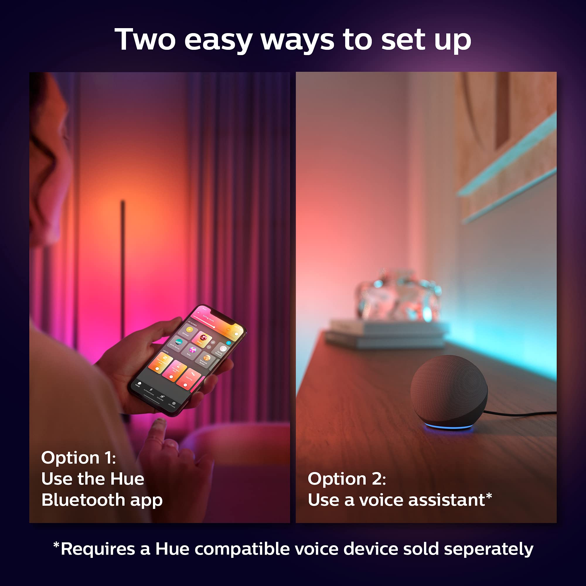 Philips Hue Play Base Kit + Extension (2 Hue Play Bars + 1 Plug), Compatible with Alexa Apple HomeKit and Google Assistant, Black