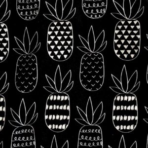 BapronBaby Pineapple Monochrome Splash Mat - Waterproof Catch-All for Under High Chairs, Floors, Tables, Playtime or Arts & Crafts - Machine Washable - 45" x 45”