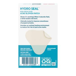 Band-Aid Brand Hydro Seal Acne Patches for Face, Non-Medicated Acne Blemish Patch Absorbs Fluids & Provides a Protective Healing Environment for Pimples, 7 Patches