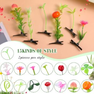 30 Pcs Mixed Style Hair Clips for Women & Girls - Bean Sprout, Flower, Grass, Butterfly Hairpins & Barrettes - Great for School, Home, Party, Christmas