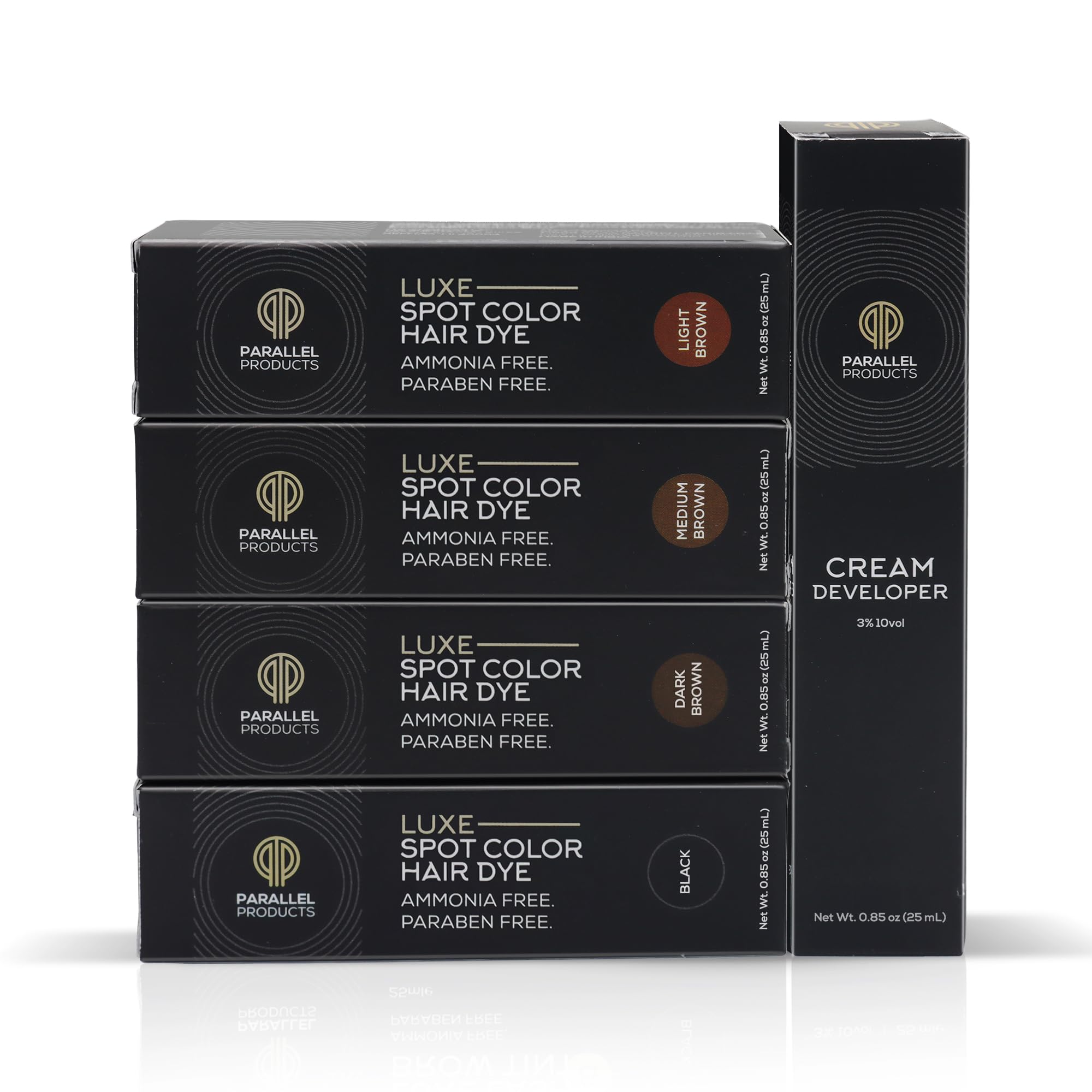 Parallel Products - Luxe Color (Dark Brown) - Cream Hair Dye - 25mL - Tint for Professional Spot Coloring - Covers Grey Hair - Root Touch-Up