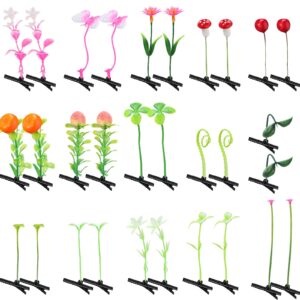 30 pcs mixed style hair clips for women & girls - bean sprout, flower, grass, butterfly hairpins & barrettes - great for school, home, party, christmas