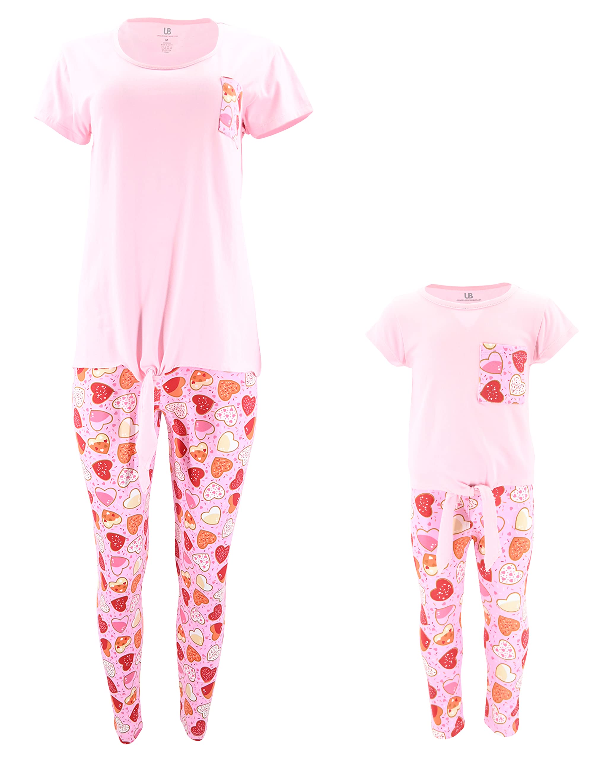 Unique Baby Mommy and Me Valentines Day Heart Cookie Matching Outfits (Md, Pink)