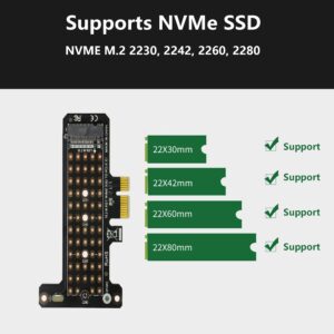 GELRHONR M.2 NVME SSD to PCIe X1 Host Controller Expansion Card,Supports 2280, 2260, 2242, 2230 Solid State Drives(Do not Support NGFF)