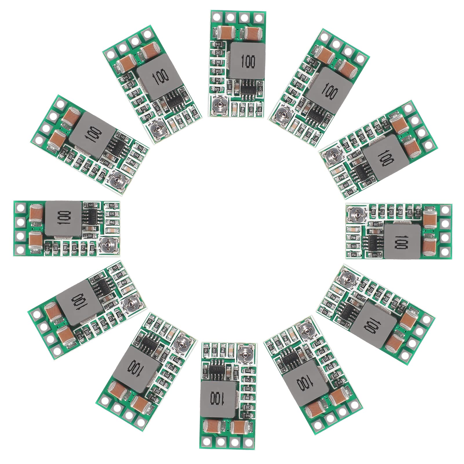 Alinan 12pcs Step-Down Power Supply Module Mini DC-DC 12-24V to 5V 3A Voltage Buck Converter Adjustable 1.8V 2.5V 3.3V 5V 9V 12V