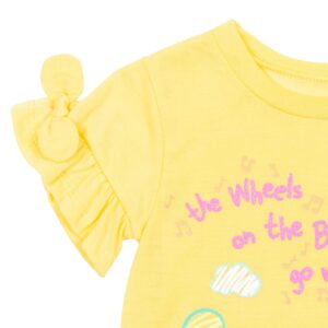 CoComelon JJ Baby Girls 3 Piece Outfit Set: T-Shirt Legging Scrunchy Yellow/Gray 24 Months