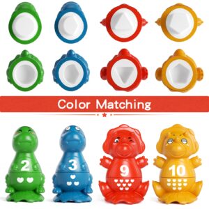 Snap-n-Learn Matching Dinosaurs, Toddler Stacking Sorting Toys, Educational Preschool Counting Dinos Learning Building Toy, Fine Motor Skills Learning Game Gifts for 18 Months 2 3 4 Year Old Boys Girl