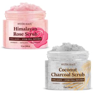 himalayan rose scrub and coconut charcoal scrub - bundle