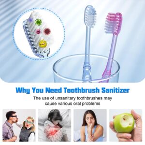 TAISHAN UV Sanitizer Toothbrush Case，Portable Mini Toothbrush Holder with Fan Drying Function,Kills 99.9% of Germs，Fits All Toothbrushes for Electric and Manual,Safety Feature for Home and Travel