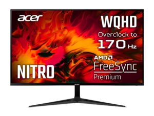 acer nitro rg321qu pbiipx 31.5" zero-frame ips wqhd 2560 x 1440 gaming monitor | amd freesync premium | overclock to 170hz | 1ms (vrb) | ultra-thin | 1 x display port 1.4 & 2 x hdmi 2.0