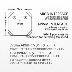 upHere 12V RGB to 5V ARGB PC Fan Hub with 6 PWM 4Pin Port,8 5V ARGB 3Pin Port,Support up to 6 4-Pin & 3-Pin Case Fans and Additional 2 ARGB Accessories Black FH14-12V(Only Support 12VRGB Motherboard)