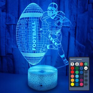 football night lights for kids, 3d led illusion lamp 7 colors changing nightlight with usb powered, touch & remote control best birthday christmas gifts for boys girls kids baby