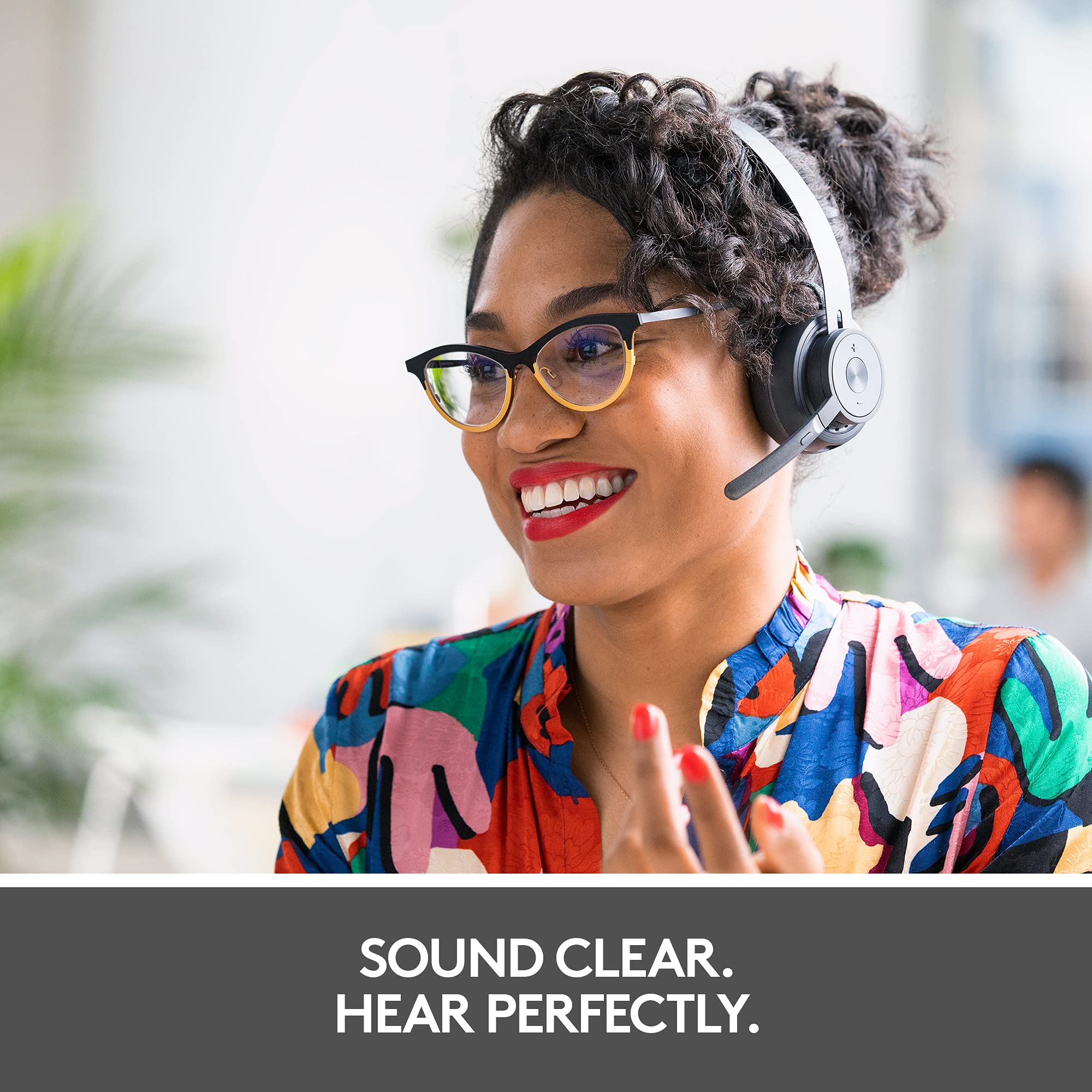 Logitech Zone 900 On-Ear Wireless Bluetooth Headset with Advanced Noise-canceling Microphone, Connect up to 6 Wireless Devices with one Receiver, Quick Access to ANC and Bluetooth