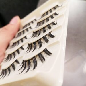 AUGENL 5Pairs False Eyelashes Cute Japanese Style Makeup Thick Eye Lash Extension,Cosplay Anime Makeup Eyelashes Reusable Lashes Manga Eye Makeup Tools (F539)