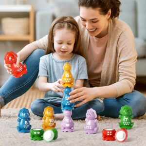 Snap-n-Learn Matching Dinosaurs, Toddler Stacking Sorting Toys, Educational Preschool Counting Dinos Learning Building Toy, Fine Motor Skills Learning Game Gifts for 18 Months 2 3 4 Year Old Boys Girl