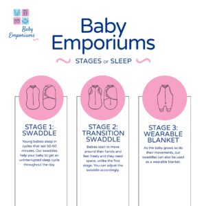 BABY EMPORIUMS swaddles for Newborn | Adjustable Swaddle 0-3 Month 7-14 lbs. | Unisex Soft with Plush and Warm Pack of 3 Wraps Delightful Appealing Designs