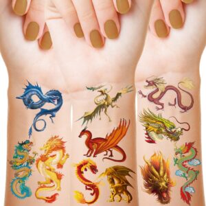 288 pieces 18 sheets dragon temporary dragon stickers dragon for kids dragon party favor supplies decor