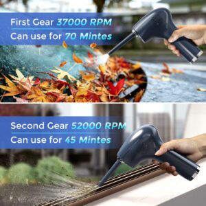 Electric Air Duster,52000 RPM and 6000mAH Cordless Air Duster Electric Blower Computer Compressed Air Duster for Cleaning Computer Keyboard PC, Portable Rechargeable Cordless Air Blower, Compressor