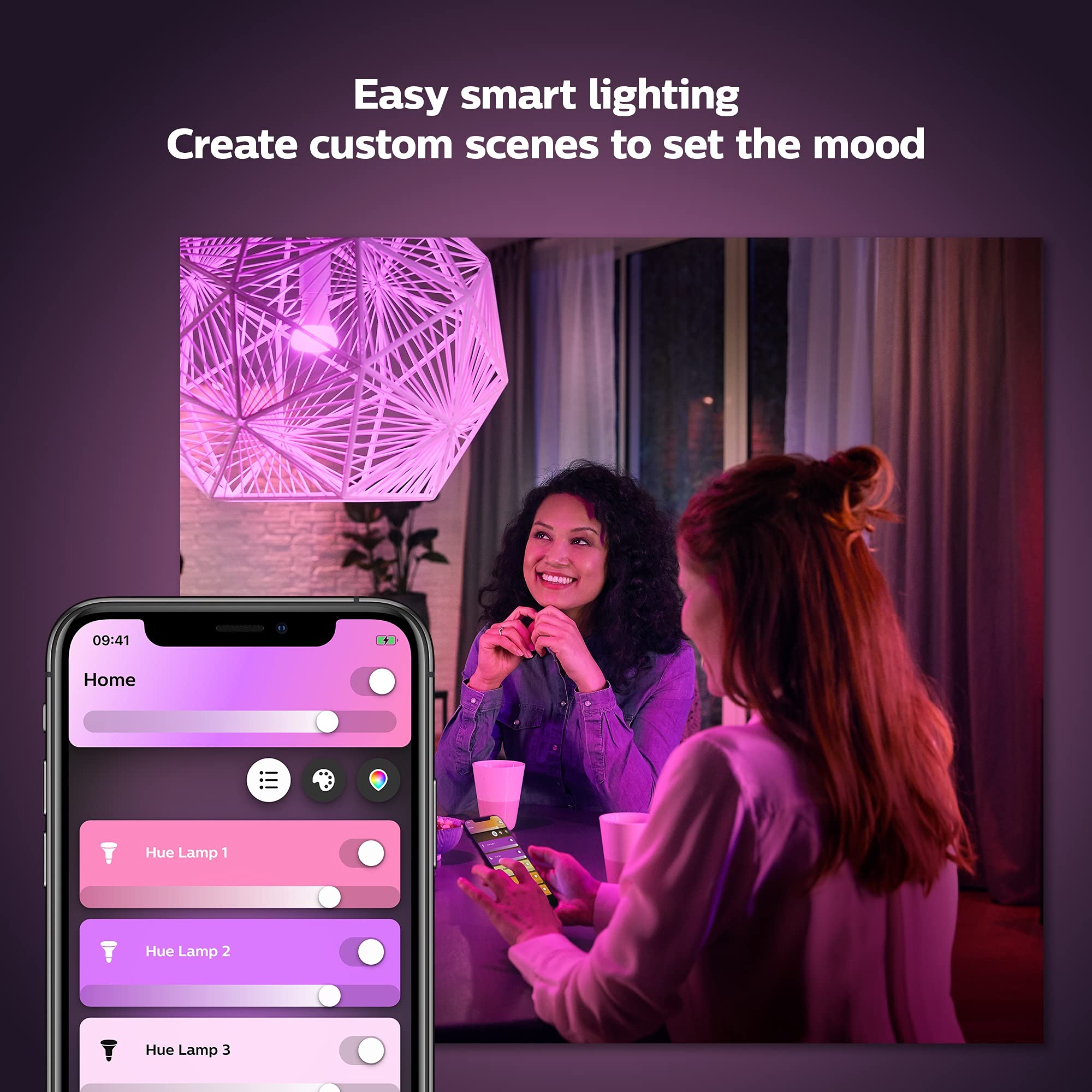 Philips Hue Play Base Kit + Extension (2 Hue Play Bars + 1 Plug), Compatible with Alexa Apple HomeKit and Google Assistant, Black